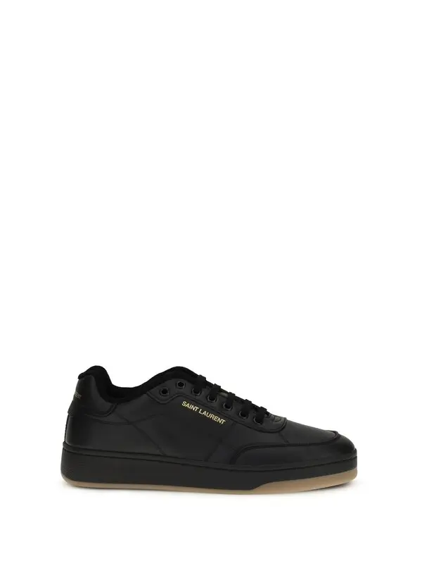 Saint Laurent Calfskin Leather Sneakers - Black