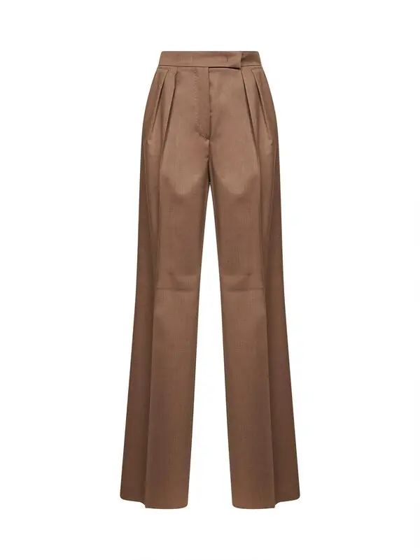 Max Mara Hazelnut Twill Straight Trousers - Multicolor