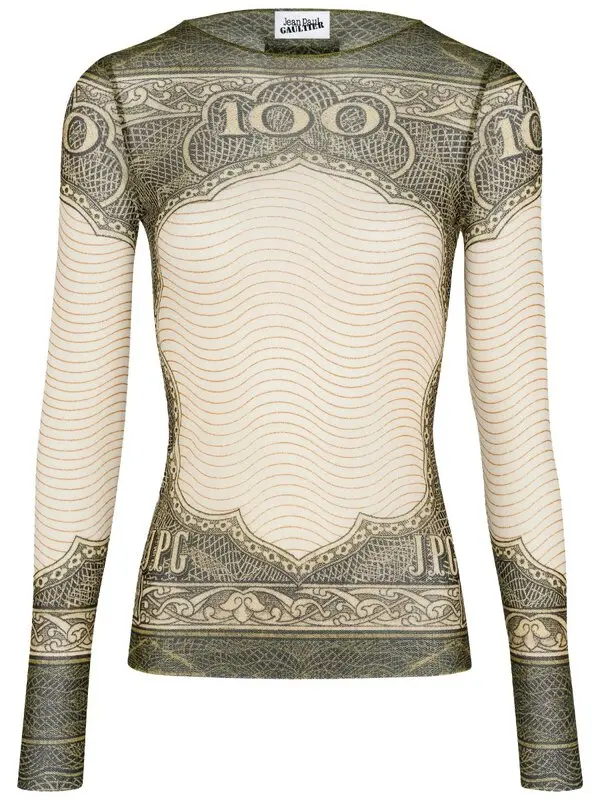 JEAN PAUL GAULTIER Long Sleeve Top With Cartouche Print - Multicolor