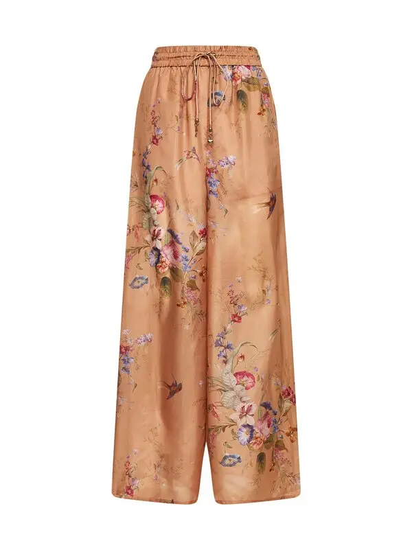 Zimmermann Floral-print Silk Habotai Patience Trousers - Multicolor