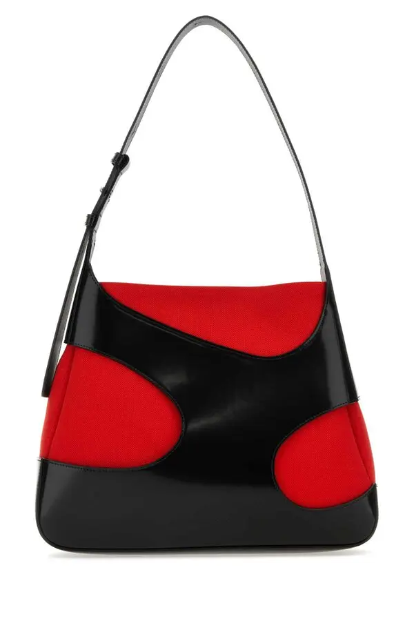 FERRAGAMO Two-tone Leather And Canvas Shoulder Bag - Multicolor