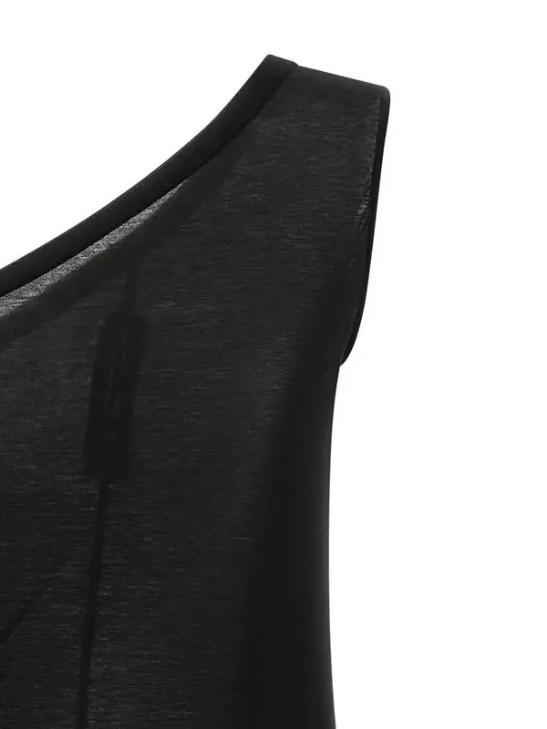 Rick Owens Asymmetric One-shoulder Cotton Top - Black