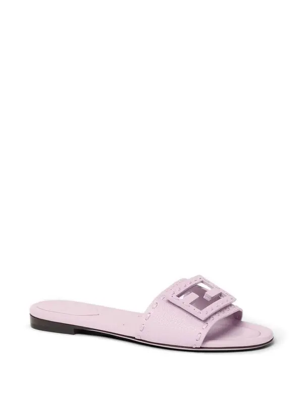 Fendi Baguette Leather Flat Sandals - Multicolor