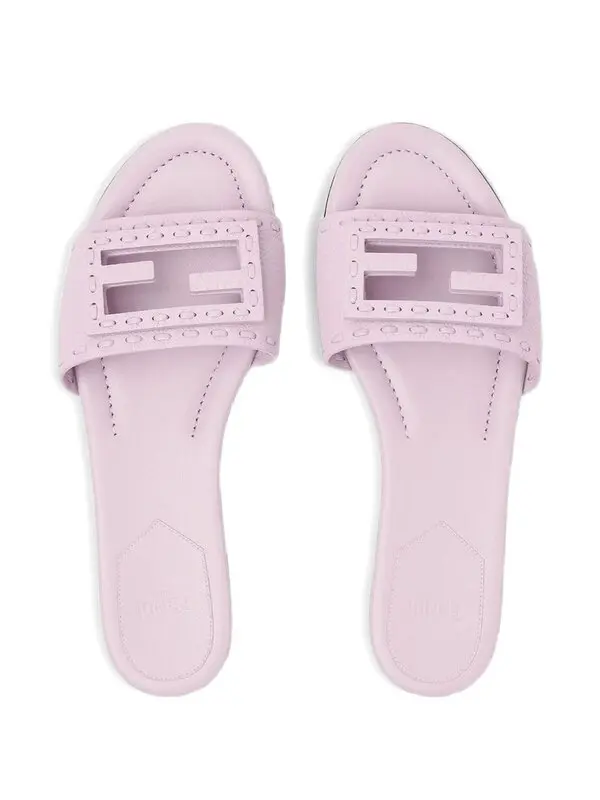 Fendi Baguette Leather Flat Sandals - Multicolor