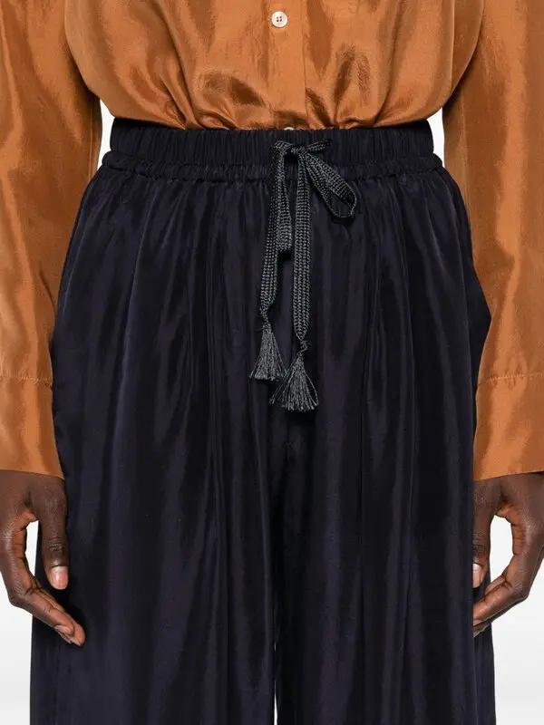 FORTE_FORTE Silk Drawstring Trousers - Multicolor