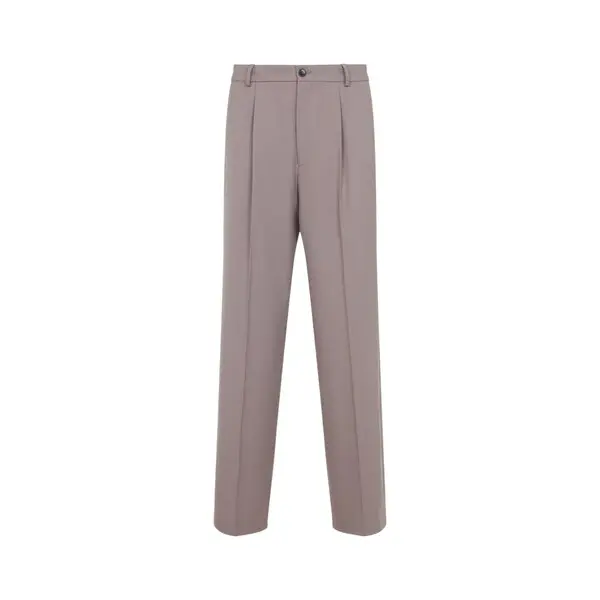 Dries Van Noten Wool Wide Leg Trousers - Multicolor