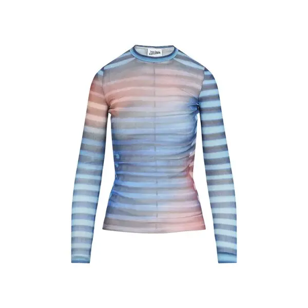 JEAN PAUL GAULTIER Printed Mesh Long Sleeve Top - Multicolor