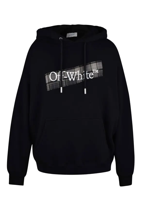 Off-White Hoodie With Diagonal Stripe Detail