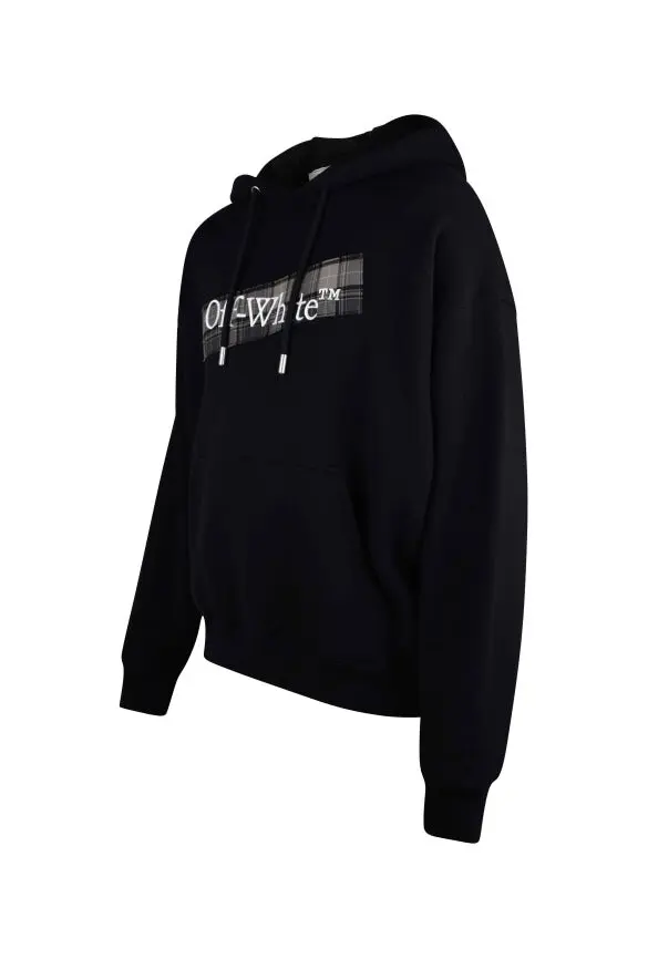 Off-White Hoodie With Diagonal Stripe Detail