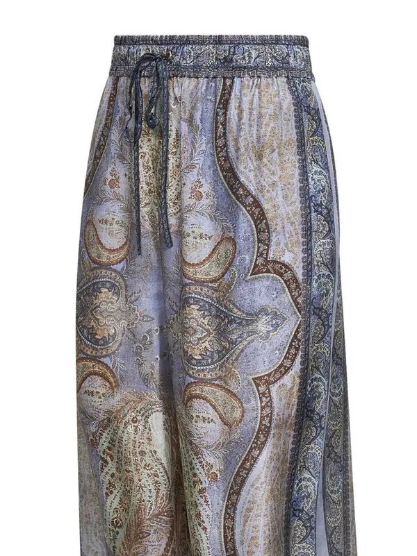 Zimmermann Tapestry Print Silk Habotai Trousers - Multicolor