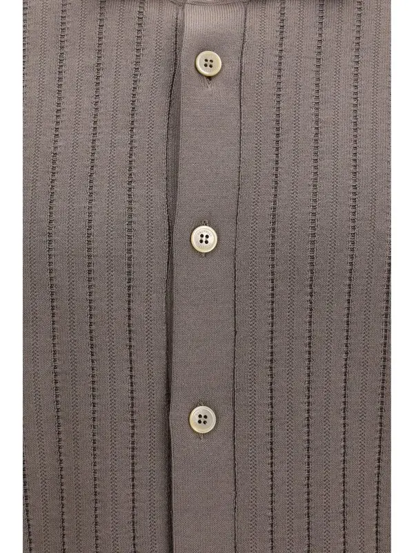 Brunello Cucinelli Cotton Ribbed Knit Shirt