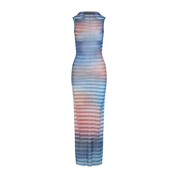 JEAN PAUL GAULTIER Printed Mesh Long Dress