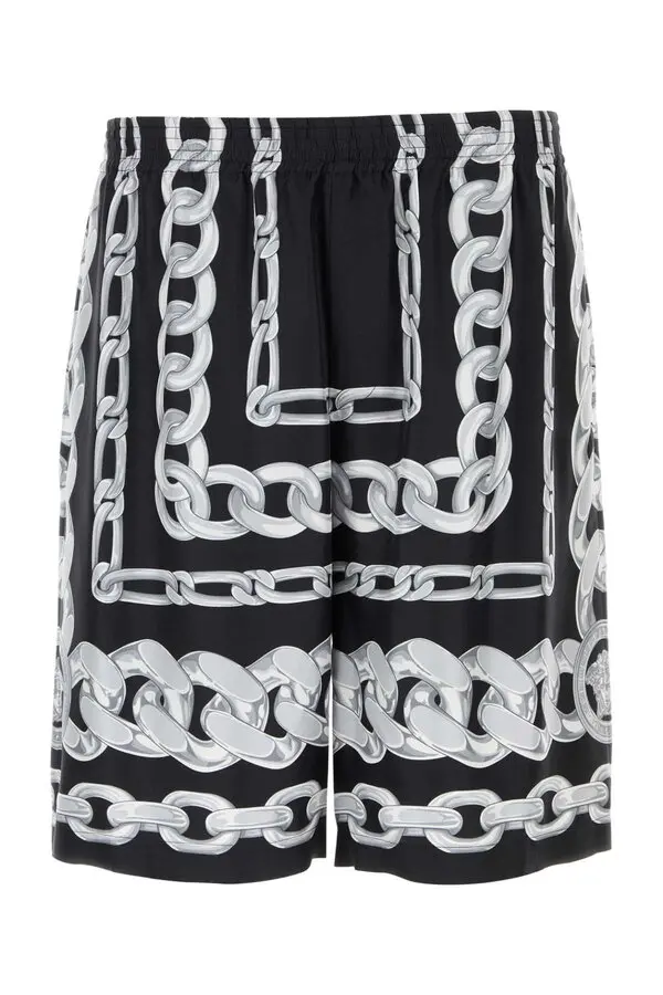 Versace Printed Silk Bermuda Shorts - Multicolor