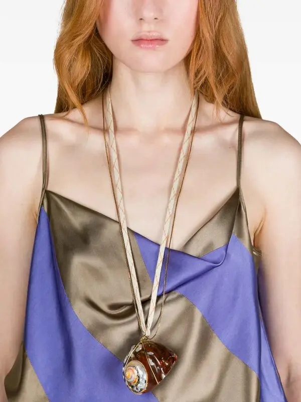 Dries Van Noten Charm Necklace With Shell Detail - Silver