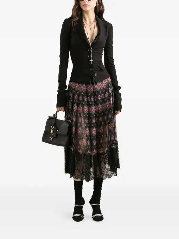 Dolce & Gabbana Floral Lace Midi Skirt