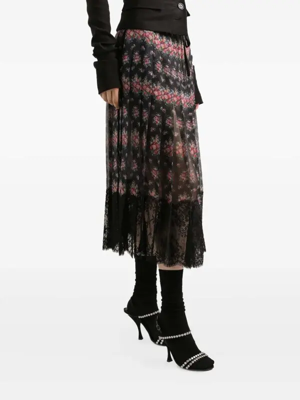 Dolce & Gabbana Floral Lace Midi Skirt