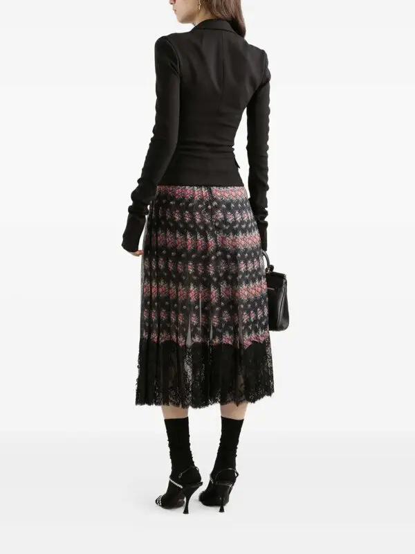 Dolce & Gabbana Floral Lace Midi Skirt