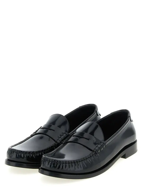 Saint Laurent Le Loafer Loafers In Glossed Leather - Black