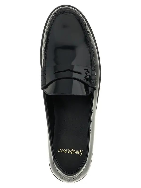 Saint Laurent Le Loafer Loafers In Glossed Leather - Black