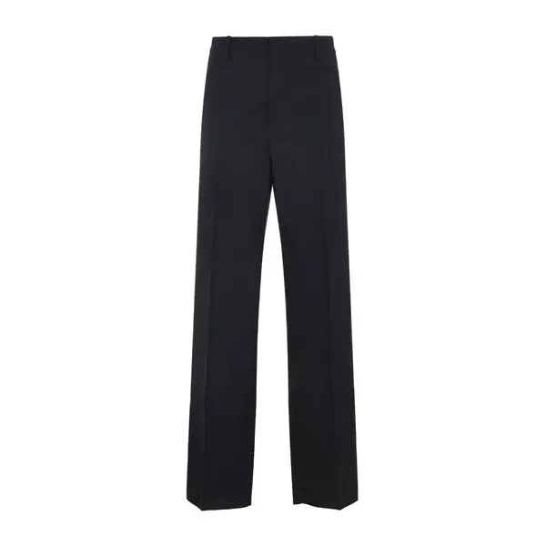 Bottega Veneta Charcoal Grey Wool Pleated Pants