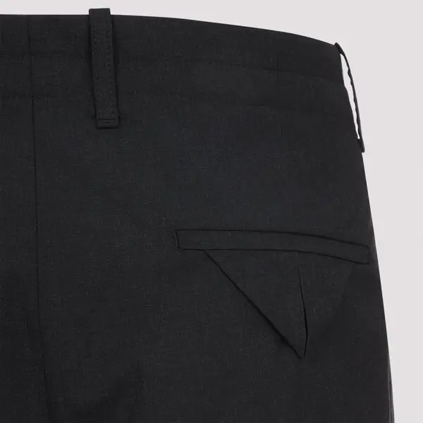 Bottega Veneta Charcoal Grey Wool Pleated Pants