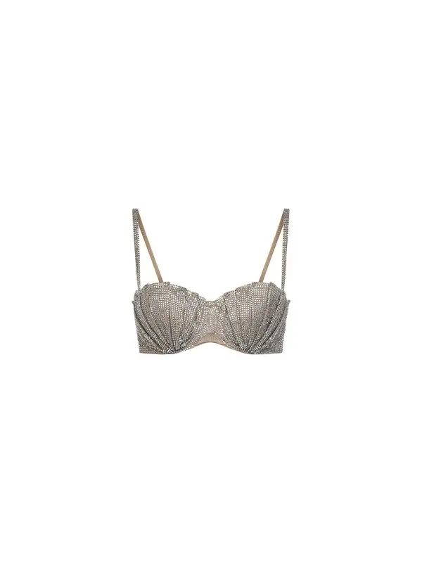 Giuseppe Di Morabito Silver Crystal Balconette Bra - Multicolor