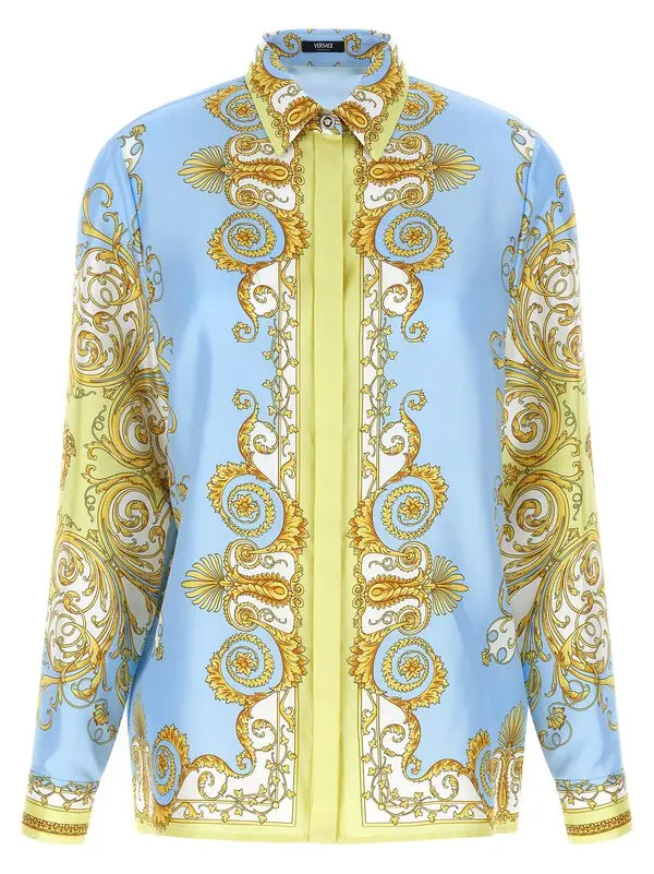 Versace Spring Barocco Print Long Sleeve Shirt - Multicolor