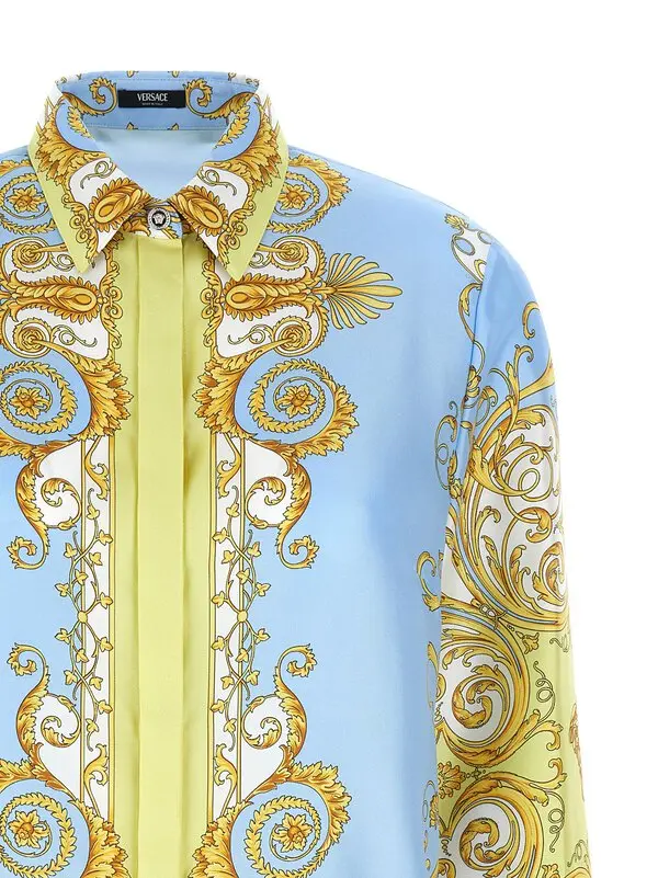 Versace Spring Barocco Print Long Sleeve Shirt - Multicolor