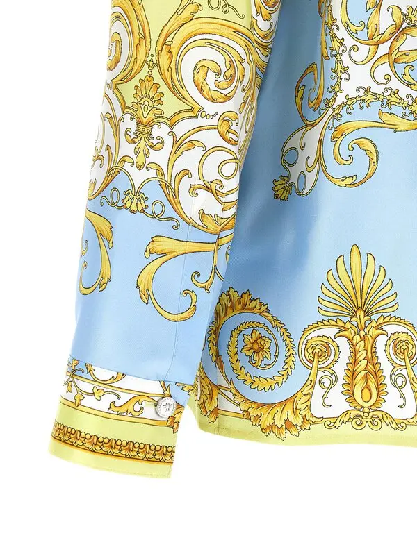 Versace Spring Barocco Print Long Sleeve Shirt - Multicolor