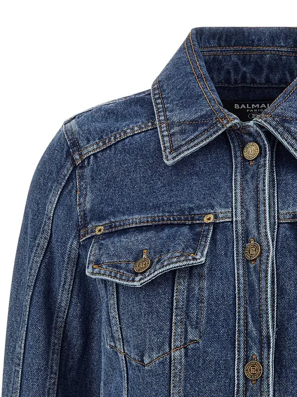 Balmain Cropped Denim Jacket