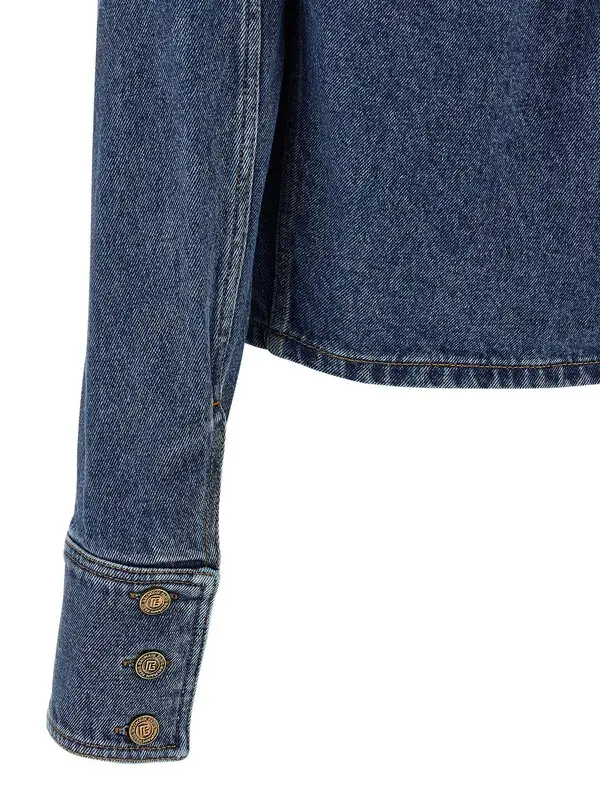 Balmain Cropped Denim Jacket