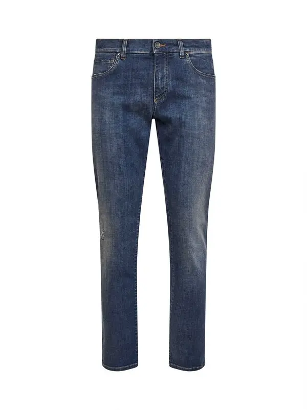 Dolce & Gabbana Blue Stretch Cotton Denim Slim Fit Jeans - Multicolor