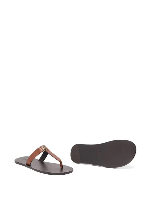 Saint Laurent Cassandra Leather Thong Sandals - Multicolor