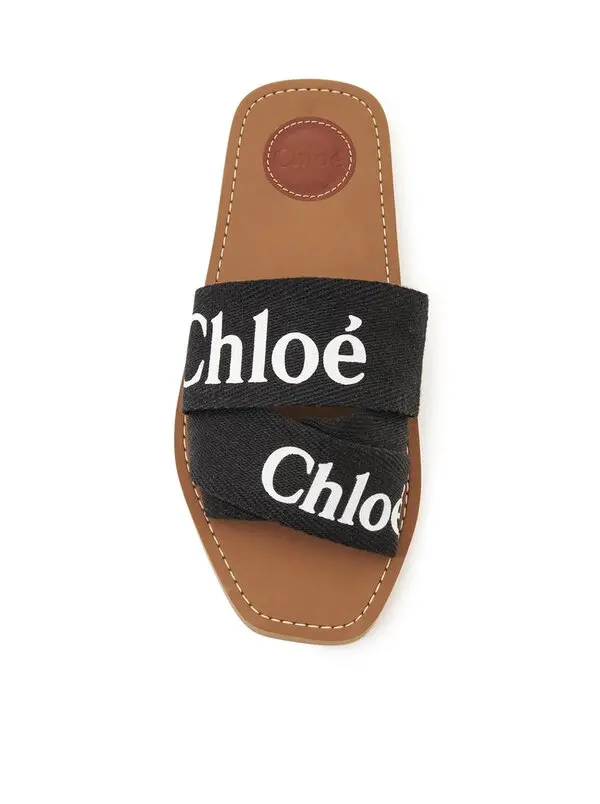 Chloé Woody Mule Slip-on Flat - Black