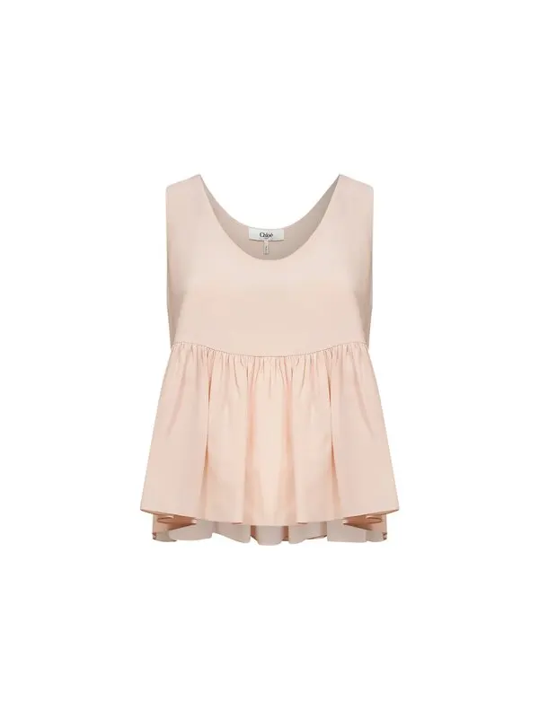 Chloé Sleeveless Fluid Top In Crêpe De Chine