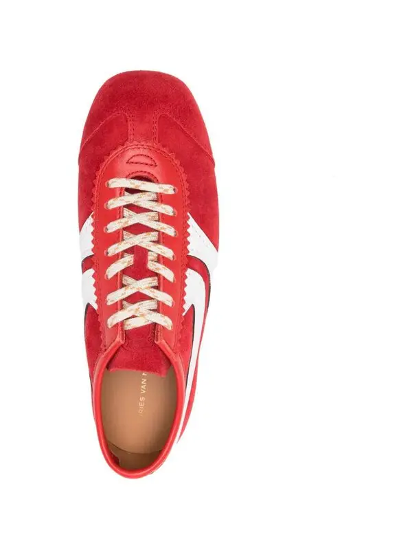 Dries Van Noten Suede Lace-up Sneakers - Red