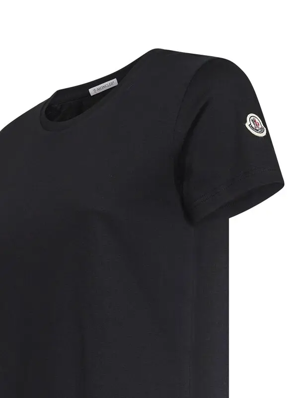 Moncler Black Cotton Jersey Logo Patch T-shirt