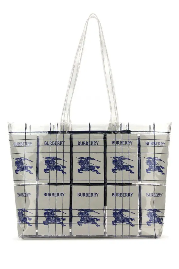 Burberry Embroidered Pvc Shopping Bag