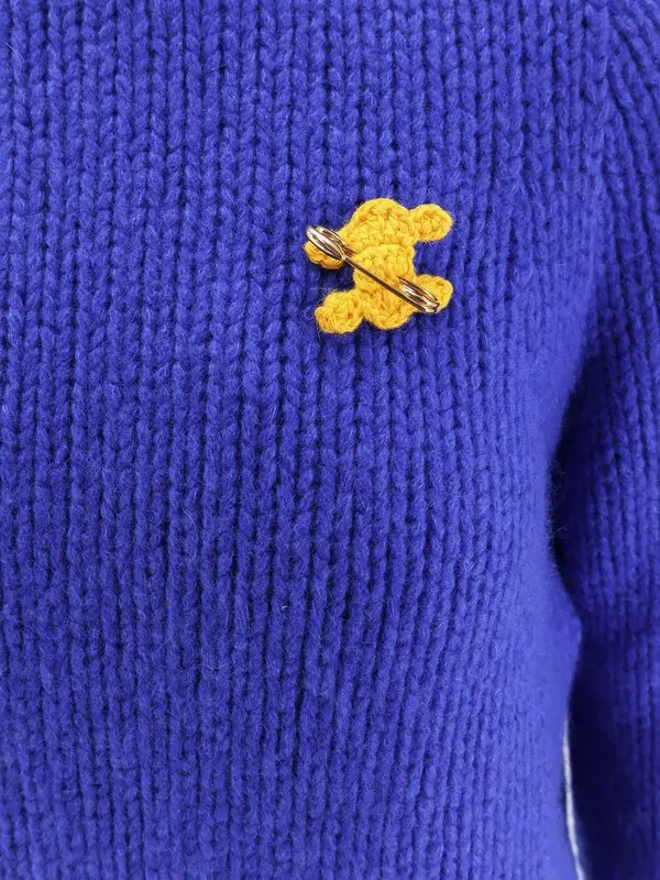 Celine Cashmere And Silk Blend Sweater With Triomphe Logo Detail