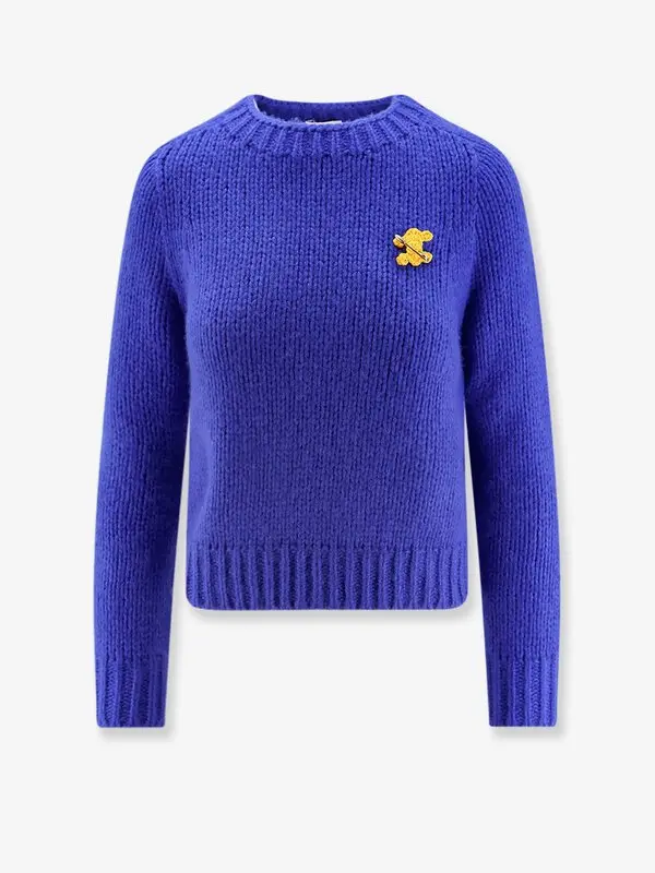 Celine Cashmere And Silk Blend Sweater With Triomphe Logo Detail - Multicolor