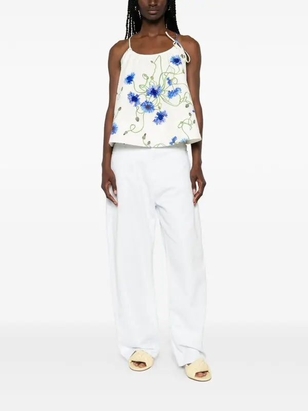 Stella McCartney Embroidered Cotton Top - Multicolor