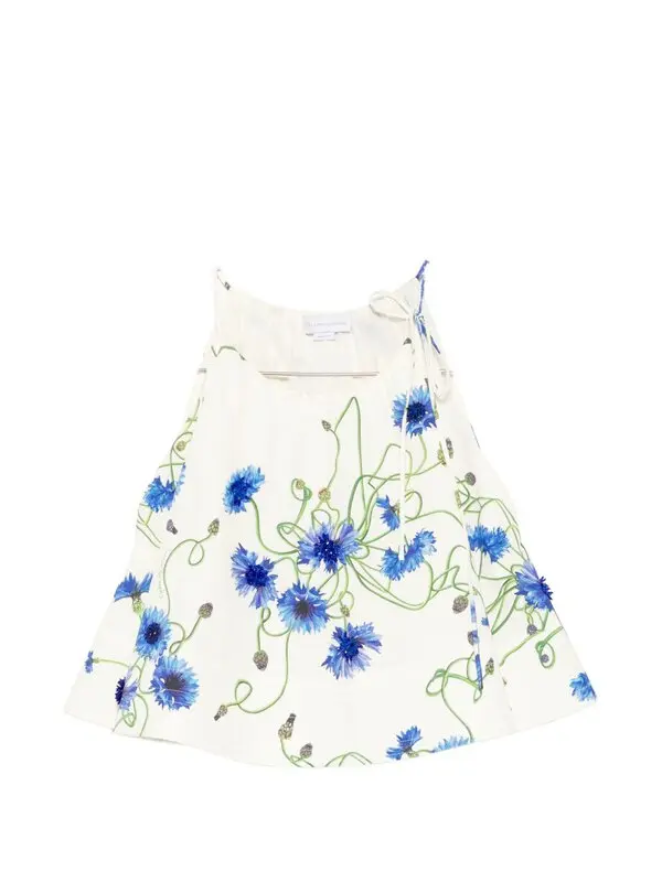 Stella McCartney Embroidered Cotton Top - Multicolor