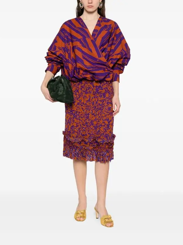 Dries Van Noten Printed Viscose Skirt - Multicolor
