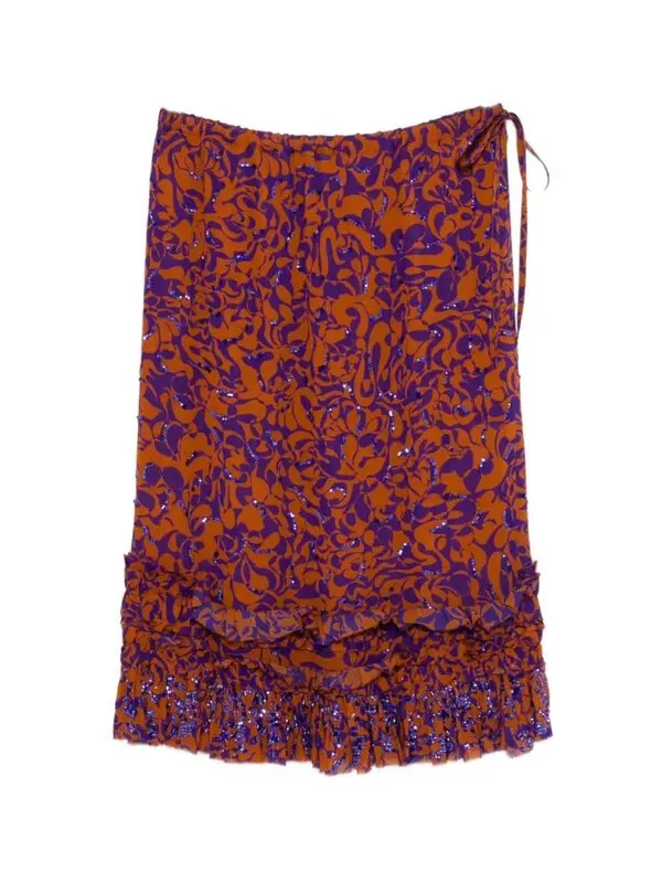 Dries Van Noten Printed Viscose Skirt - Multicolor