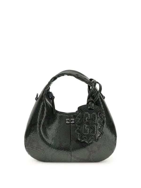 GANNI Mini Snake Handbag - Black