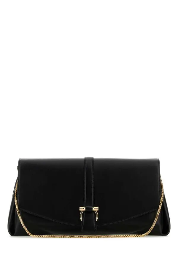 FERRAGAMO Salvatore Leather Large Crossbody Bag - Black