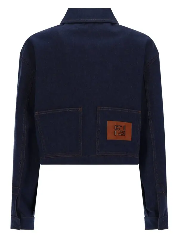 Fendi Embroidered Logo Denim Jacket