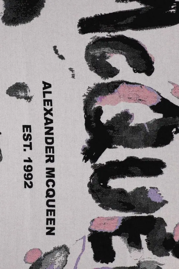 Alexander McQueen Embroidered Wool Blend Blanket