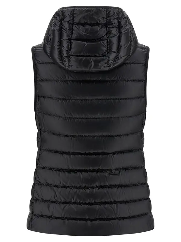 Moncler Glygosse Quilted Goose Feather Padded Vest With Hood - Black