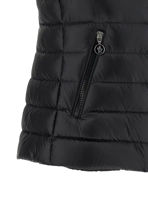 Moncler Glygosse Quilted Goose Feather Padded Vest With Hood - Black
